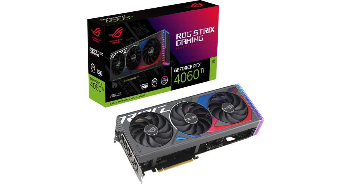 Asus ROG Strix GeForce RTX 4060 Ti 16GB GDDR6 graphics card (ROG-STRIX ...