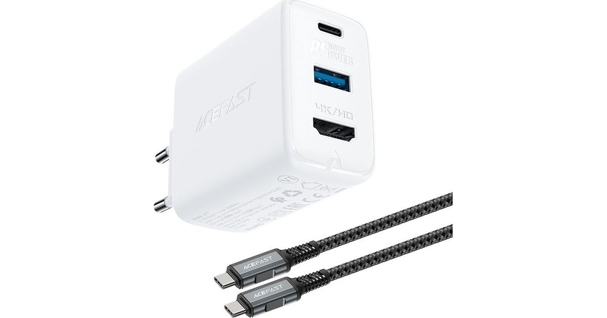 Acefast laadija Acefast 2in1 GaN 65W USB Type C / USB laadija, HDMI ...