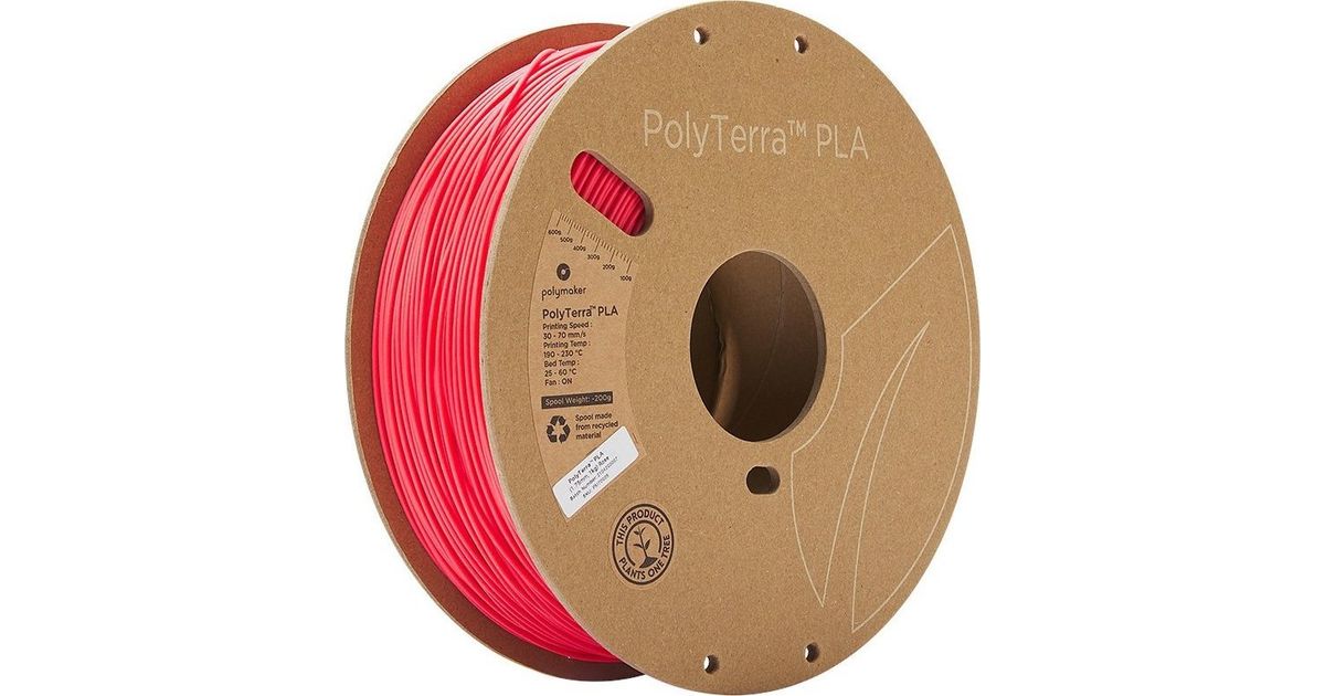 Poly Filament Polymaker PolyTerra PLA 1.75mm, 1kg - Rose} - 3D printer ...