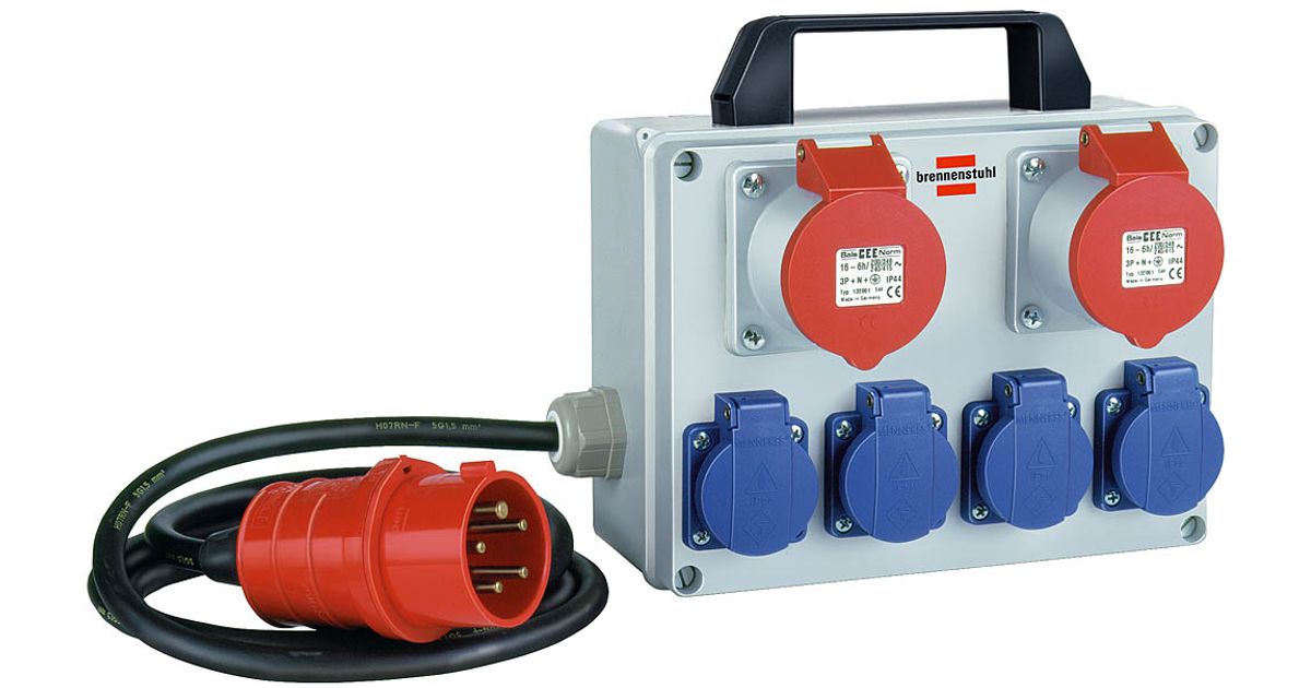 Brennenstuhl BKV 2/4 T IP44 power distribution unit (PDU) 6 AC outlet(s ...