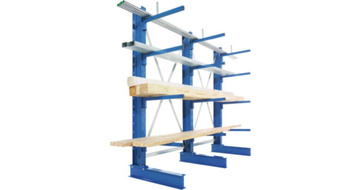 META cantilever rack 4 fields IPE120 double-sided 2500x500 mm RAL 5010 ...