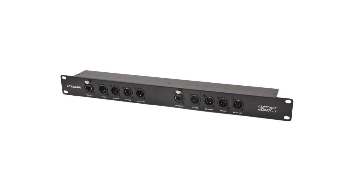 Litecraft Connect eDMX.3 Multicore Adaptor, black, 19'', 1U, 8x XLR ...