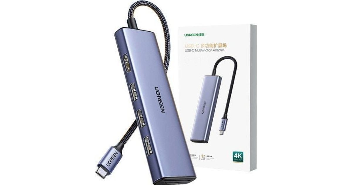 HUB USB Ugreen Adapter HUB UGREEN CM511 USB-C to HDMI, 3x USB-A 3.0, SD/TF - USB cables and ...