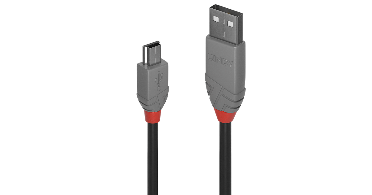 Lindy 36723 USB-kaabel 2 m USB 2.0 USB A Mini-USB B Must, Hall - USB ...