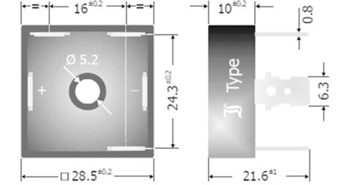Diotec Db35-04 Diode Bridge D 63 400 V 35 A 3-Phase - MT Shop