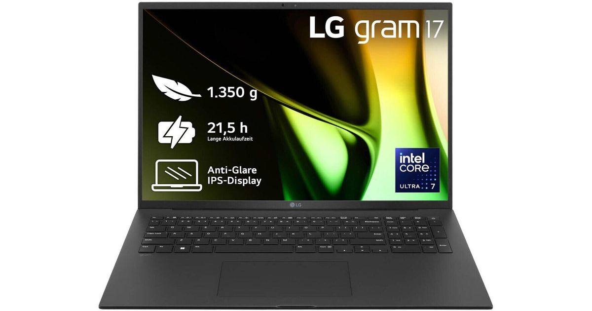 LG gram 17" Core Ultra 7 155H 16GB/512GB SSD Win11 schwarz 17Z90S-G ...