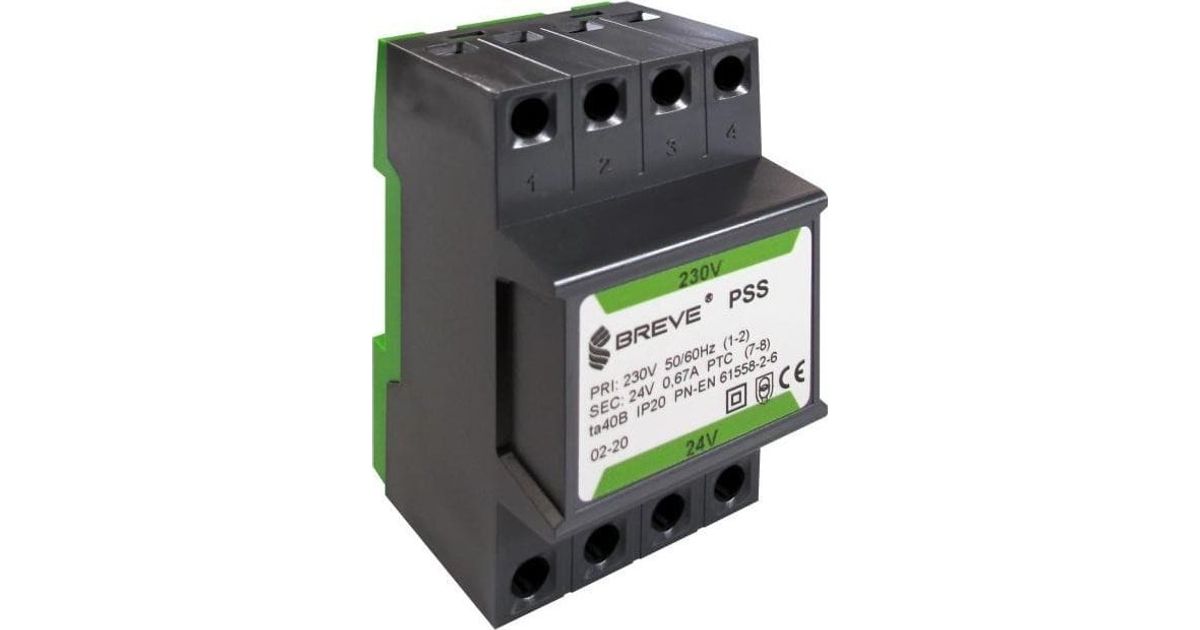 BREVE 1-phase modular transformer PSS 10VA 230V / 24V / rail / 16024 ...