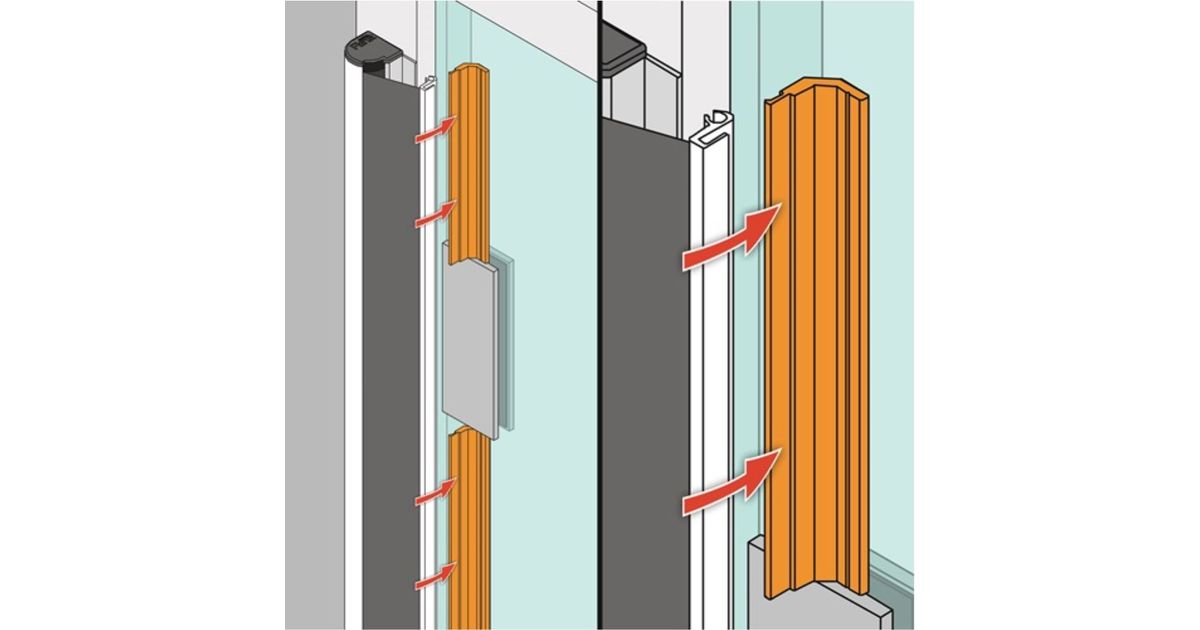 ASSA ABLOY mounting profile LG1 glass L.1925mm BG RAL 9016 PLANET - MT Shop