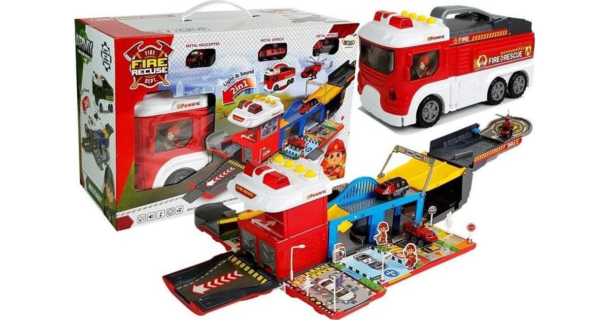 Lean Sport Folding Parking Base Fire Department Toy Cars Stickers Road ...