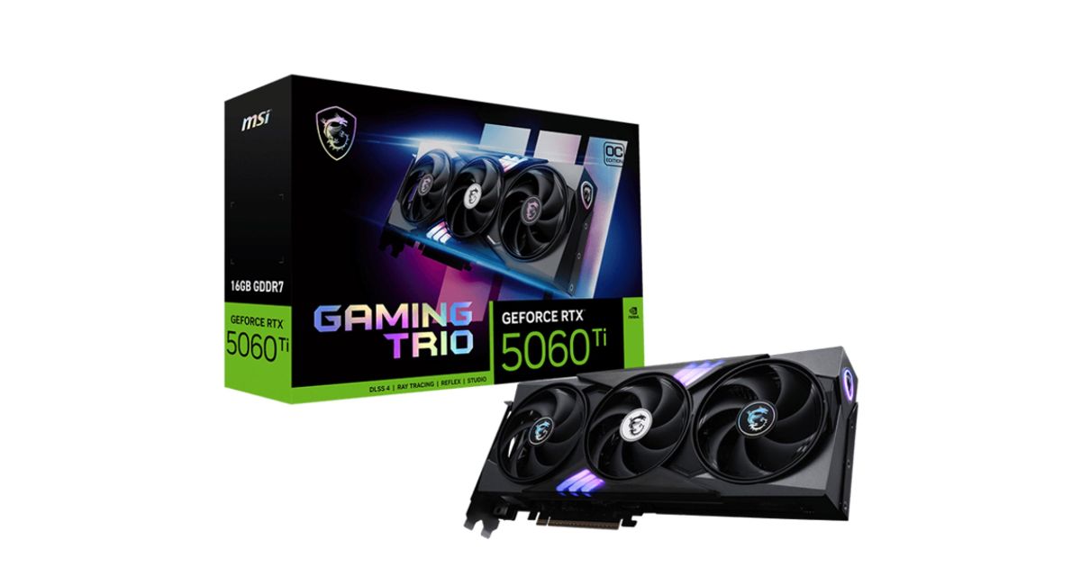 MSI GeForce RTX 5060 TI Gaming Trio OC 16GB GDDR7 DLSS4 - Graphics ...