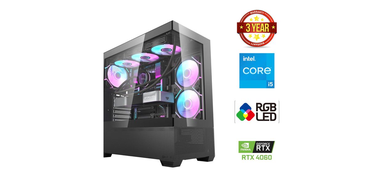 GAMER i5-12400F 8GB 512GB SSD RTX 4060 Windows 11 - Gaming PC-s ...