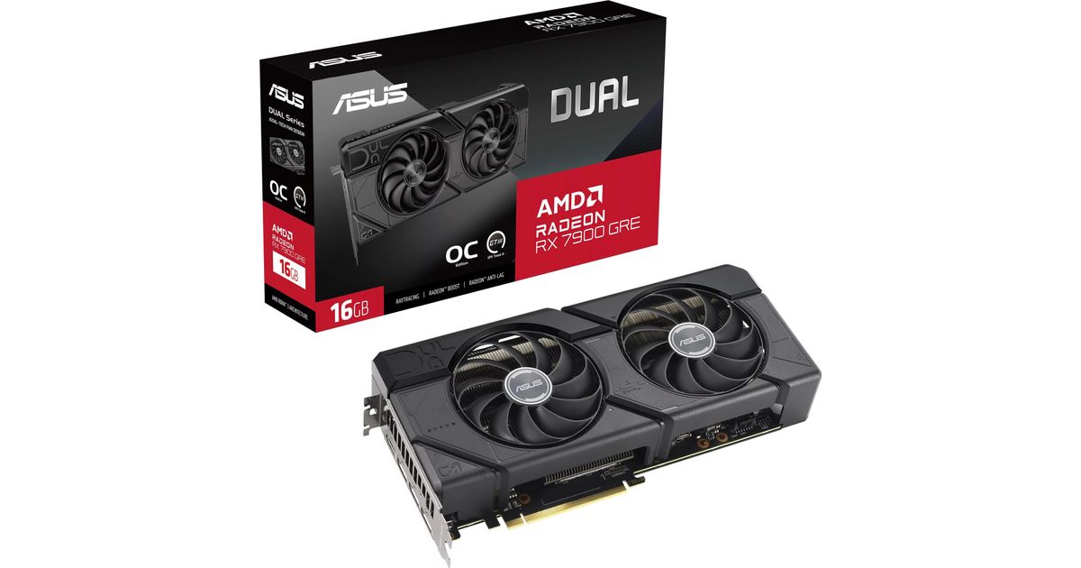 Asus Dual Radeon RX 7900 GRE OC 16GB GDDR6 graphics card (DUAL ...