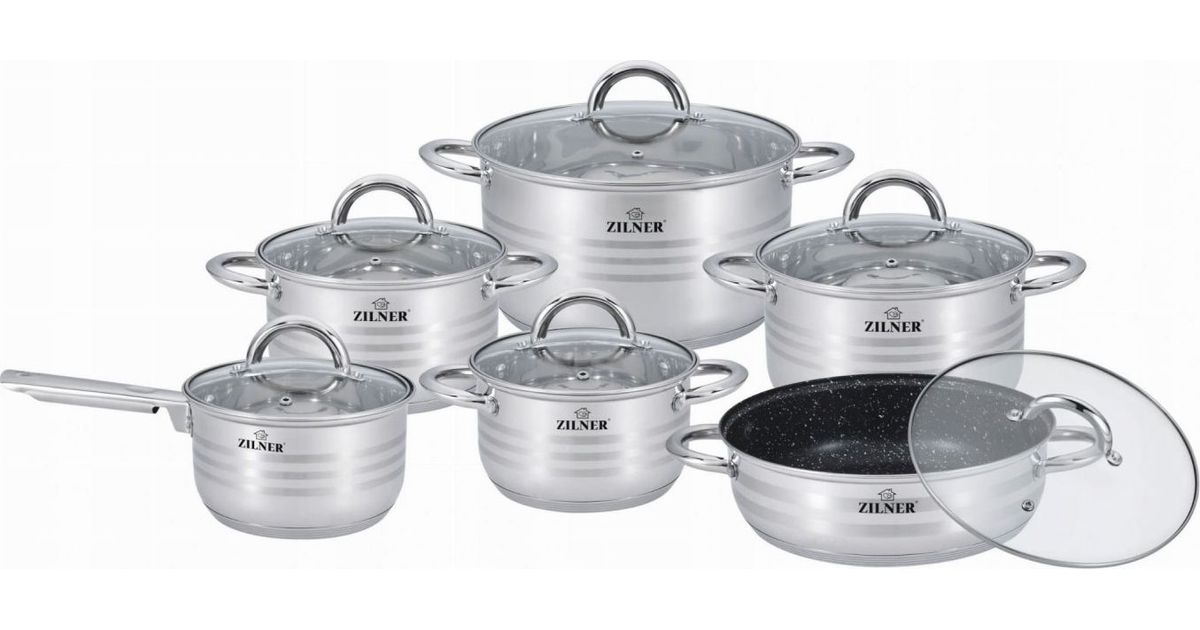 Zilner STEEL POT SET 12 ELE ZILNER ZL-8102 - Pans & pots - Kitchen ...