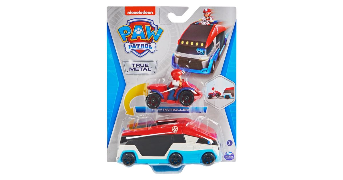 PAW Patrol True Metal PAW Patroller Die-Cast Team Vehicle with 1:55 ...
