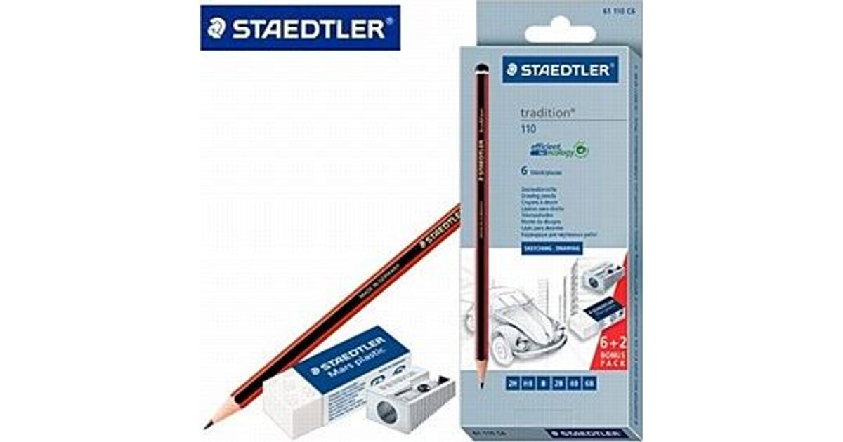 Staedtler Set of 6 TRADITION pencils (various degrees of softness and ...