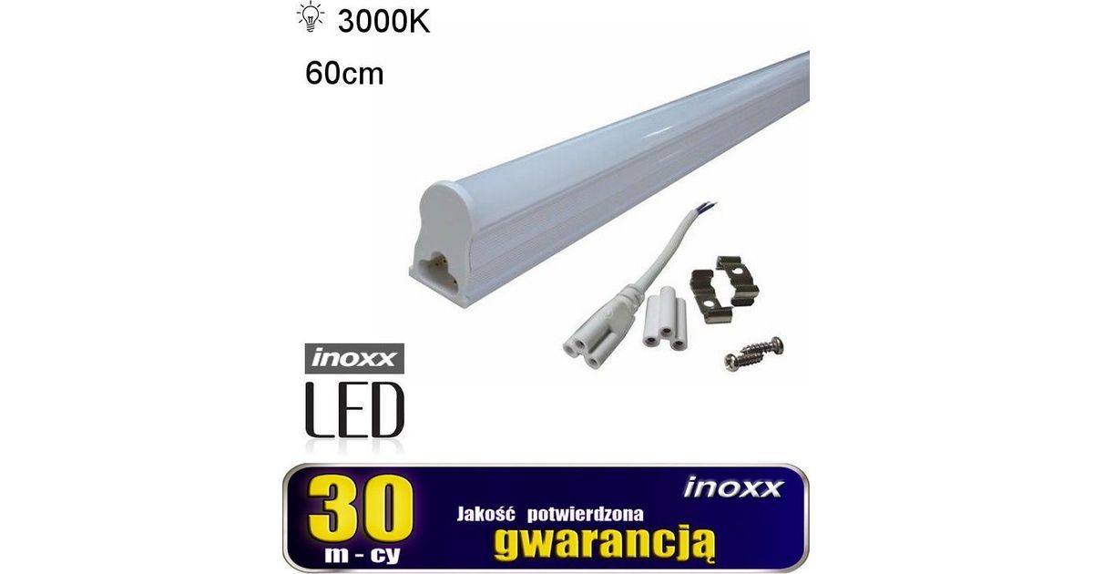 Nvox LED linear fluorescent lamp t5 60cm 8w warm 3000k surface mounted ...