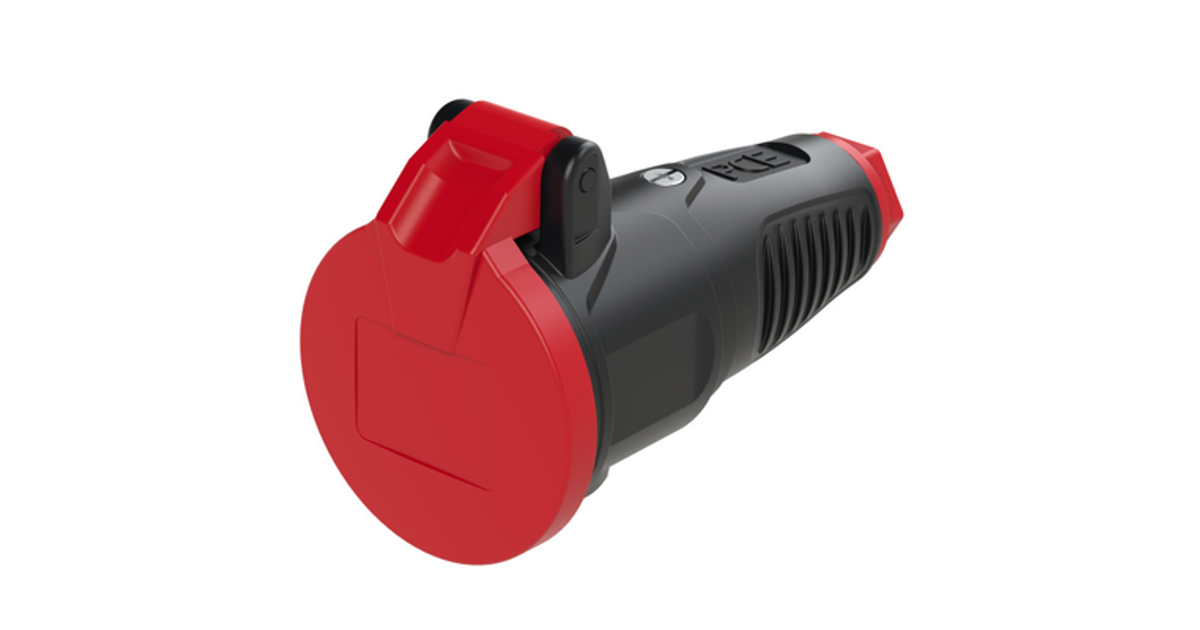Pce 2412-Srcw Safety Mains Socket Rubber, Plastic 230 V Black, Red Ip54 ...