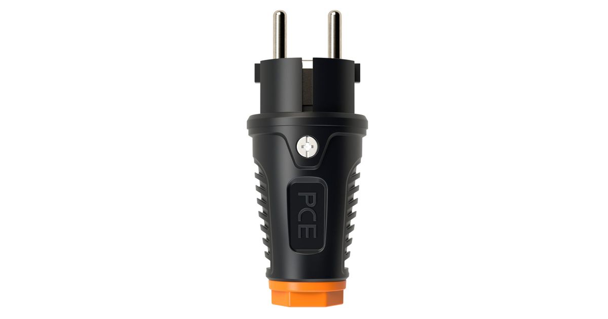 PCE Taurus 2 0511-so Plug Hard Rubber, black / orange, Strain Relief ...