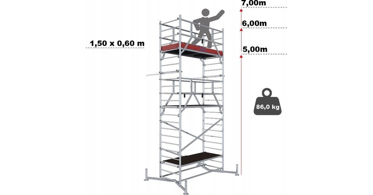 Krause ALUMINUM WORKING SCAFFOLDING 1.50m x 0.60m COMPLETE KRAUSE ...