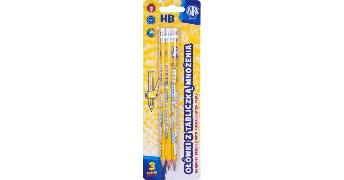 Pencil With Astra 3 Piece Multiplication Table - Pencils and ...