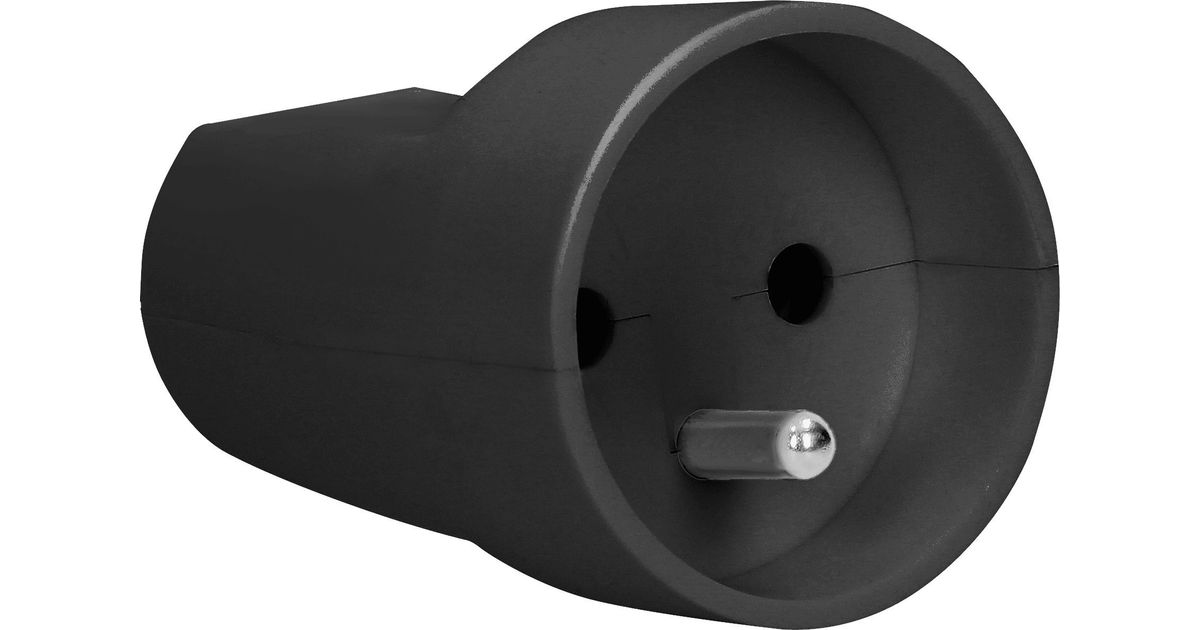 Orno Single removable portable socket, 16A, 250V, 2P+E, black - Power ...