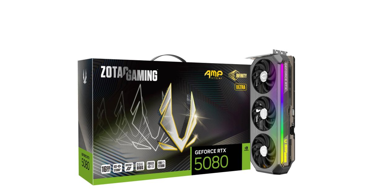 Zotac GeForce RTX 5080 AMP EXTREME INFINITY ULTRA 16GB GDDR7 DLSS4 ...