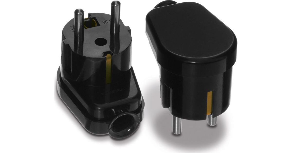 Volteo EXPLODED ANGLE PLUG, UNI-SCHUKO, 2P + Z 16A, 250V BLACK - Power ...