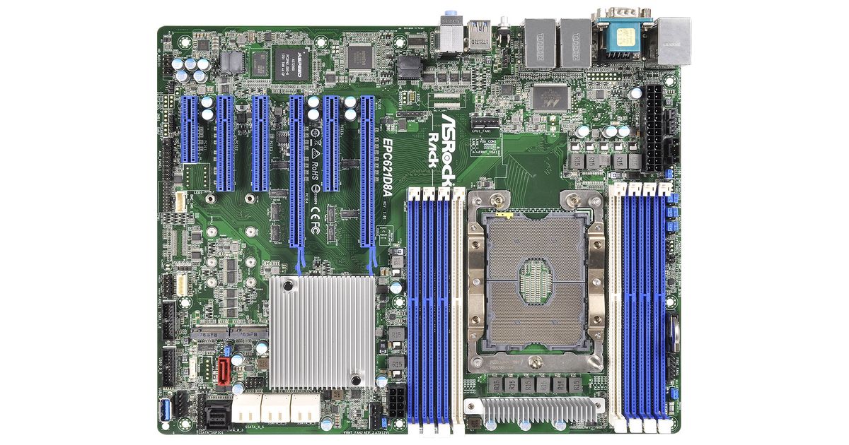 Asrock EPC621D8A motherboard Intel® C621 LGA 3647 (Socket P) ATX ...