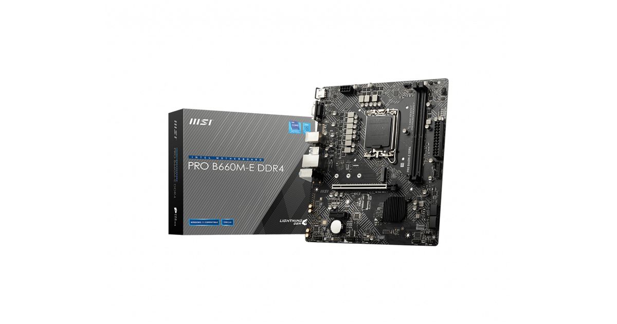 MSI MB PRO B660M-E DDR4 Intel B660 LGA 1700 micro ATX - Motherboards ...