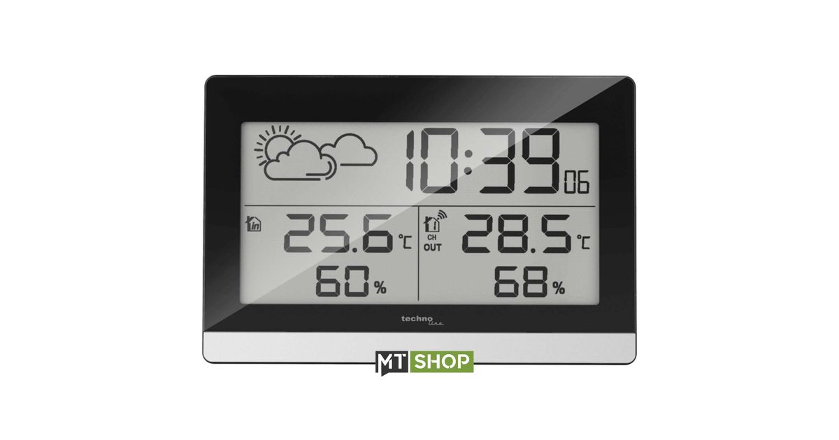 Technoline WS 9255 digital weather station Black, Silver ...