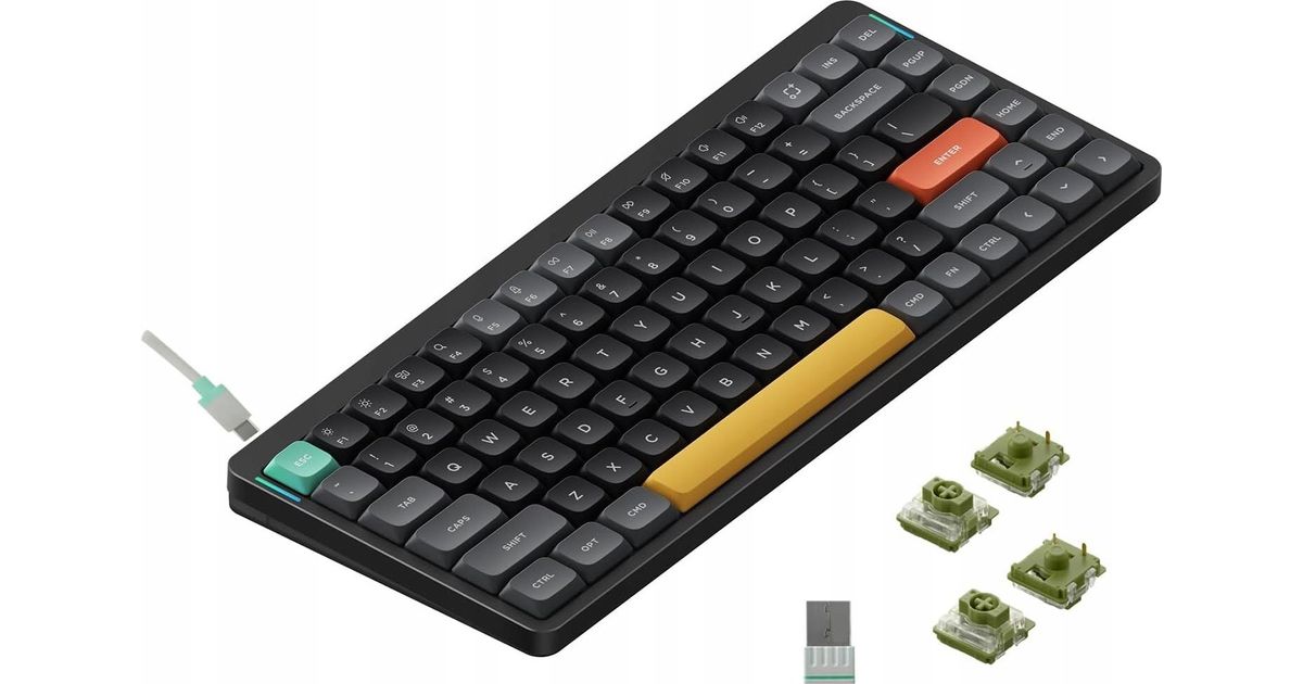 Nuphy - Air75 V2 Wireless Mechanical Keyboard - Slim Basalt Black Moss ...