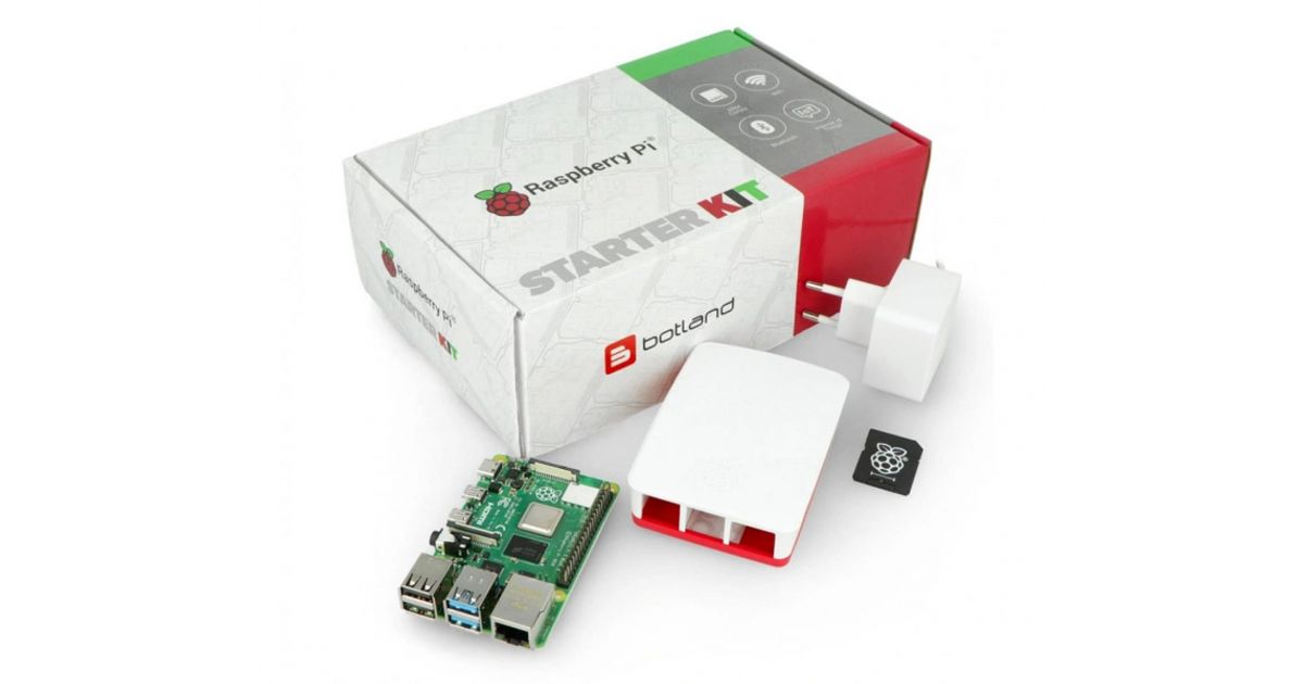 Raspberry Pi Zestaw 4B WiFi 4GB RAM, 32GB, oficjalne akcesoria - MT Shop