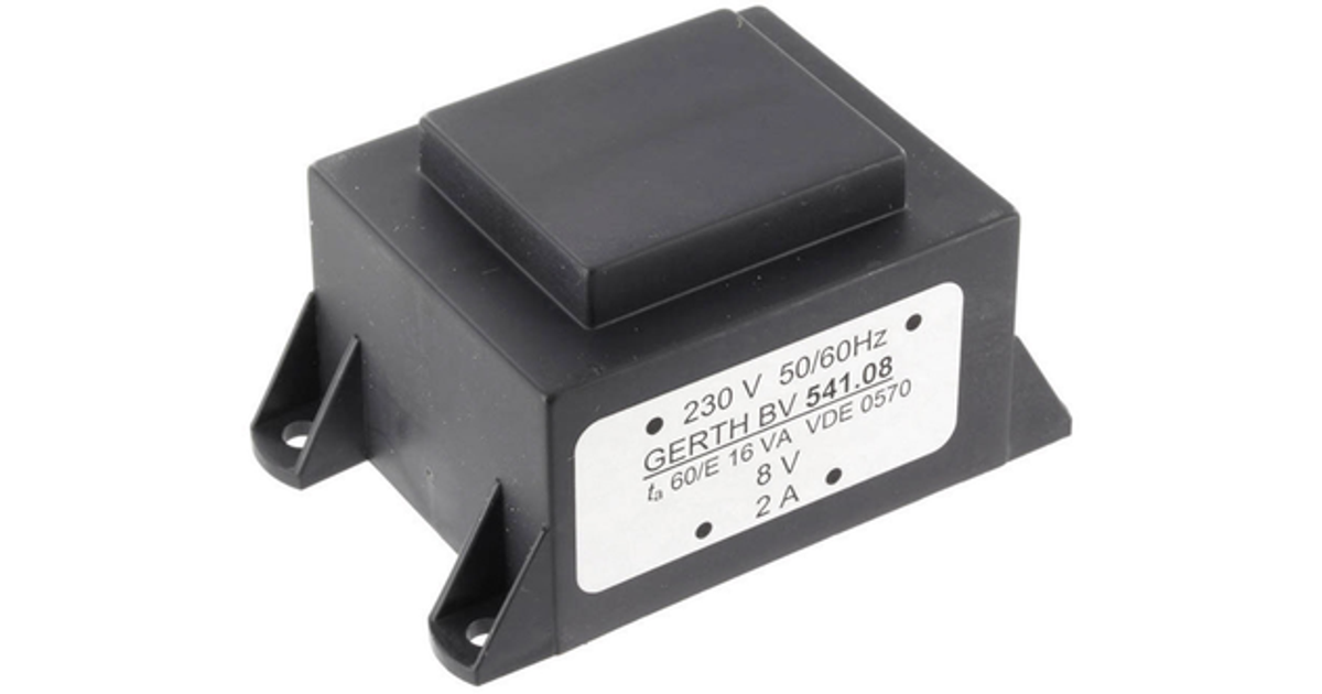 Gerth Pta541502 Pcb Mount Transformer 1 X 230 V 2 X 7.50 V Ac 16 Va ...