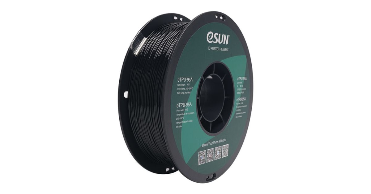 eSUN eTPU-95A Thermoplastic polyurethane (TPU) Black 1 kg - MT Shop