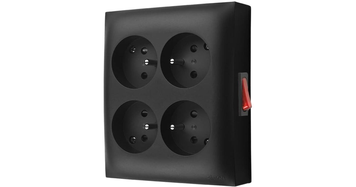 Mingle plug socket contact-Simon Aquaclick ACGZN4W1/49 4-fold with ...