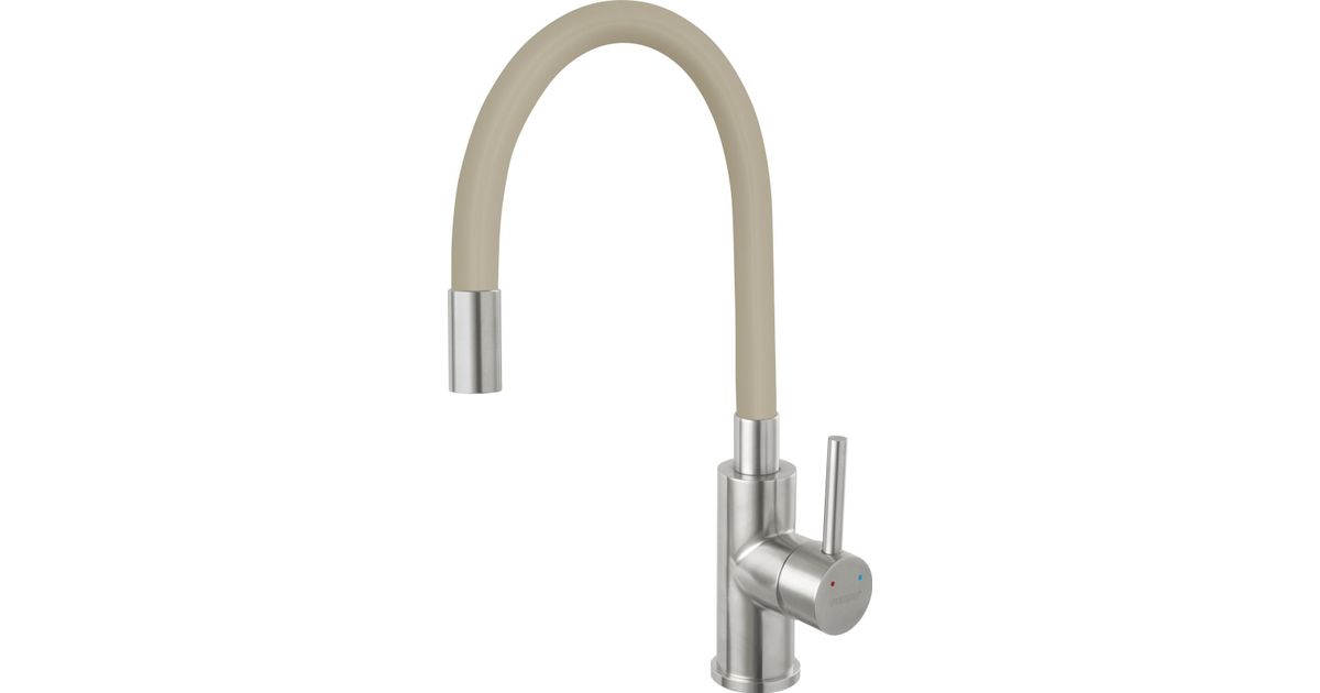 Kitchen faucet Ferro BAT.ZUMBA SINK ELAST. INOX-BEIGE FERRO SPOUT // BF ...