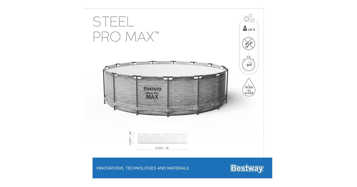 Bestway 5619D maapealne bassein Raamiga bassein Ümmargune 15232 l Hall ...