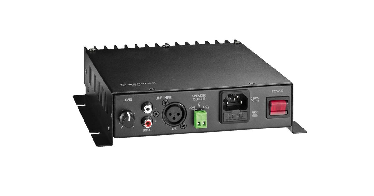 Monacor AKB-160 Amplifier, 1 Zone, 19'' capable, 40W RMS, IN: XLR 3pin ...