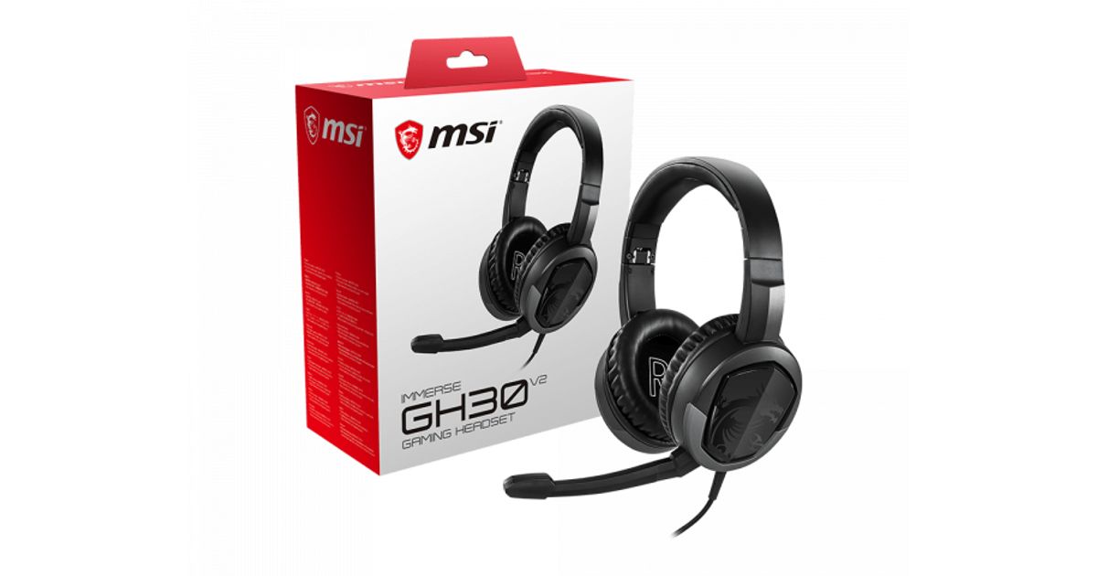 MSI IMMERSE GH30 V2 Gaming Headset 'Black with Iconic Dragon Logo ...