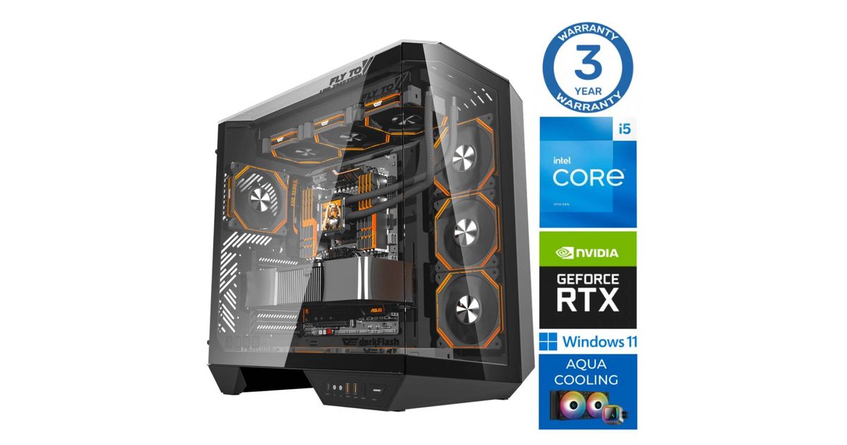 INTOP AQUA i5-14400F 16GB DDR5 1TB SSD M.2 NVME+2TB RTX5070 12GB WIN11 ...