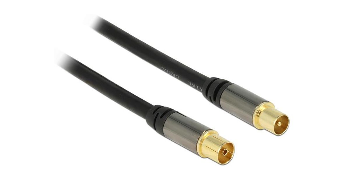 DeLOCK 88922 koaksiaalkaabel RG-6/U 1 m IEC Must - Antennikaablid ja ...