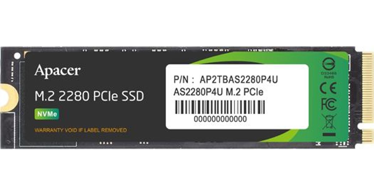 Apacer AS2280P4U 1TB M.2 2280 PCI-E x4 Gen3 NVMe SSD (AP1TBAS2280P4U-1 ...