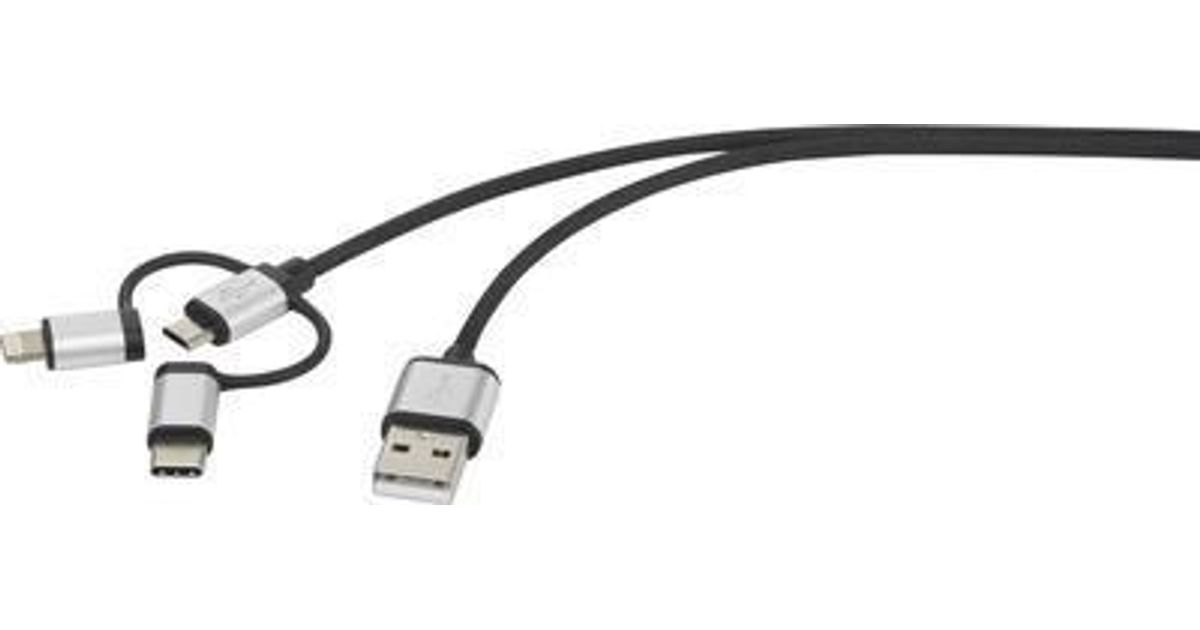 Renkforce RF-3335106 USB-kaabel 0,25 m USB 2.0 USB A USB C/Micro-USB B ...