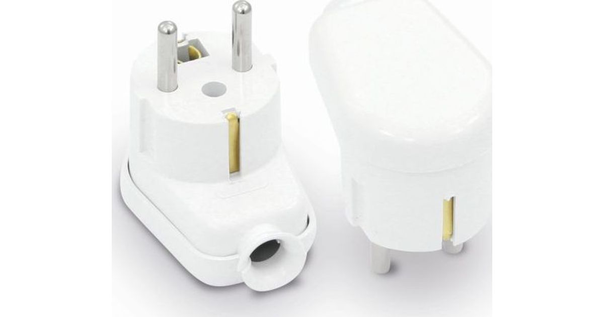 Volteo EXPLODED ANGLE PLUG, UNI-SCHUKO, 2P + Z, 16A, 250V WHITE - Power ...