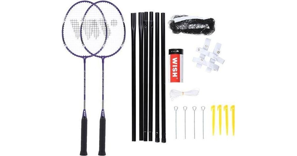 WISH ALUMTEC 4466 ZESTAW RAKIET DO BADMINTONA FIOLETOWY 2 SZT + LOTKI 3 ...