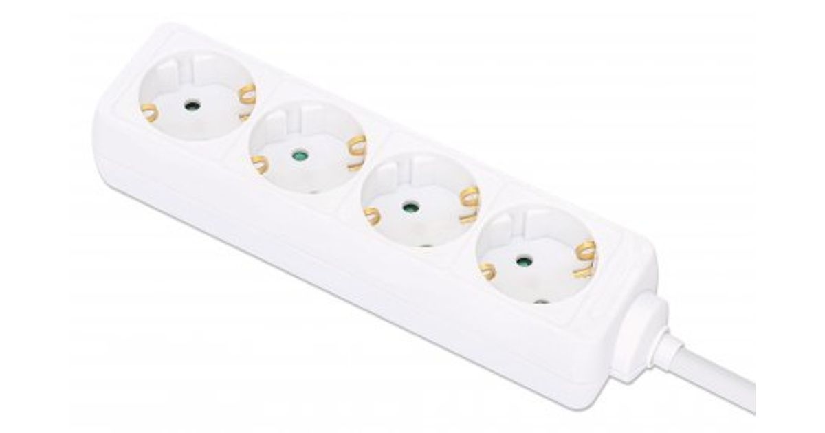 Manhattan Power Distribution Unit EU (2-pin), x4 gang/output, 2m cable ...