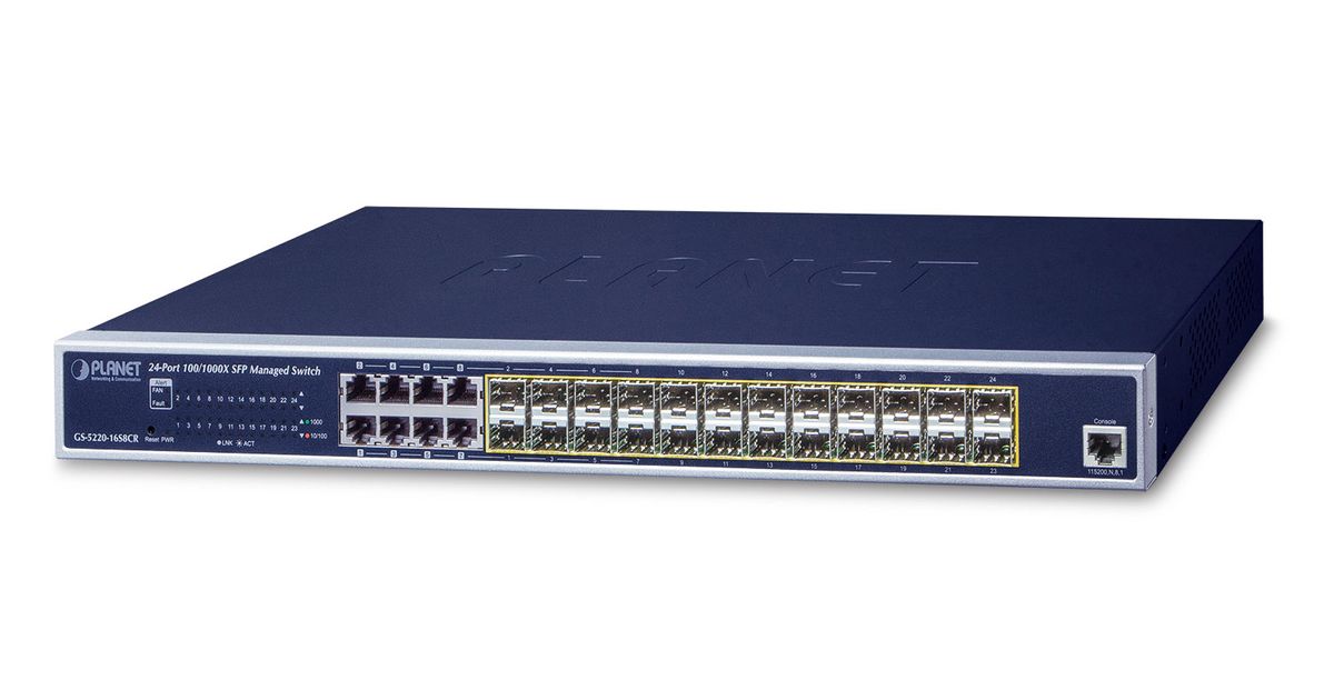 PLANET GS-5220-16S8CR network switch Managed L2+ Gigabit Ethernet (10 ...