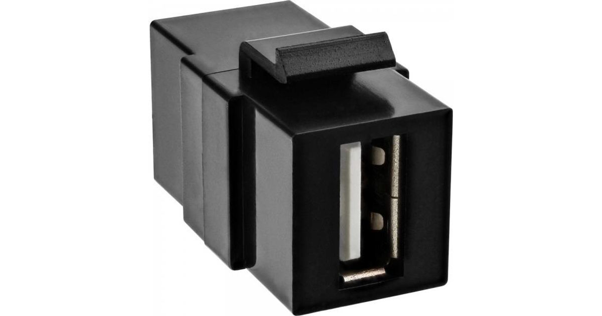 InLine USB 2.0 Keystone Snap-In insert, USB A female/female, black ...