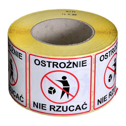 ETYKIETY NIE RZUCAĆ 1000SZT MOCNY KLEJ 80X80 - Märkmepaber ...