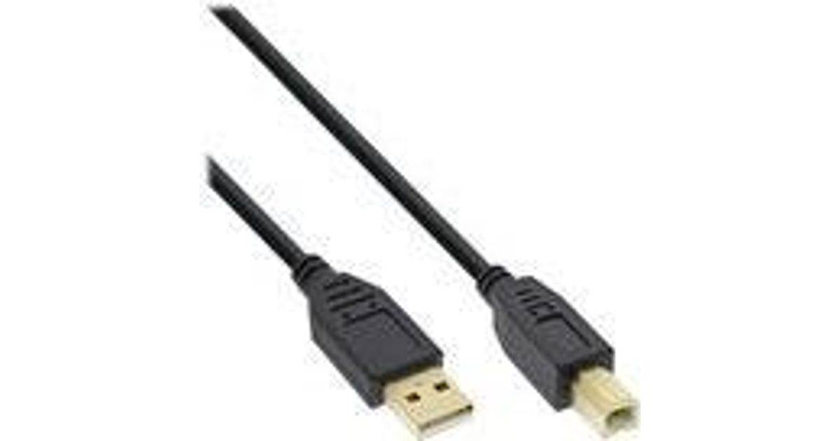 InLine USB 2.0 Cable Type A male / Type B female black, gold plated, 1 ...